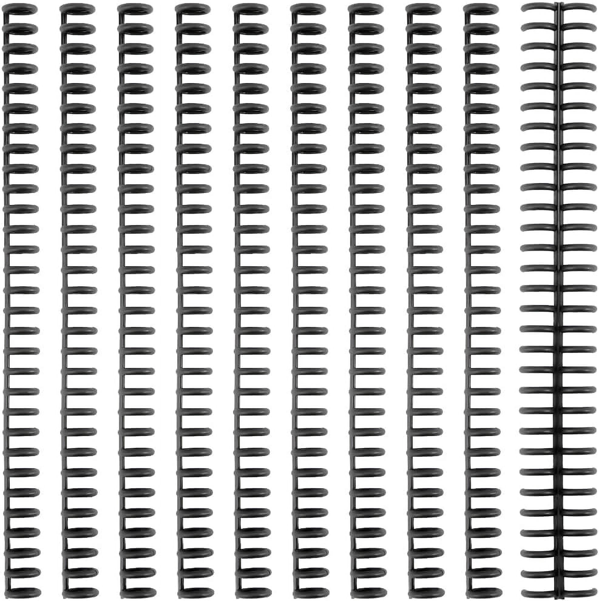 12Pcs Binding Combs Spines 30 Rings Black Plastic Coil Machine Wire Twin Spiral Trimmable Book ...