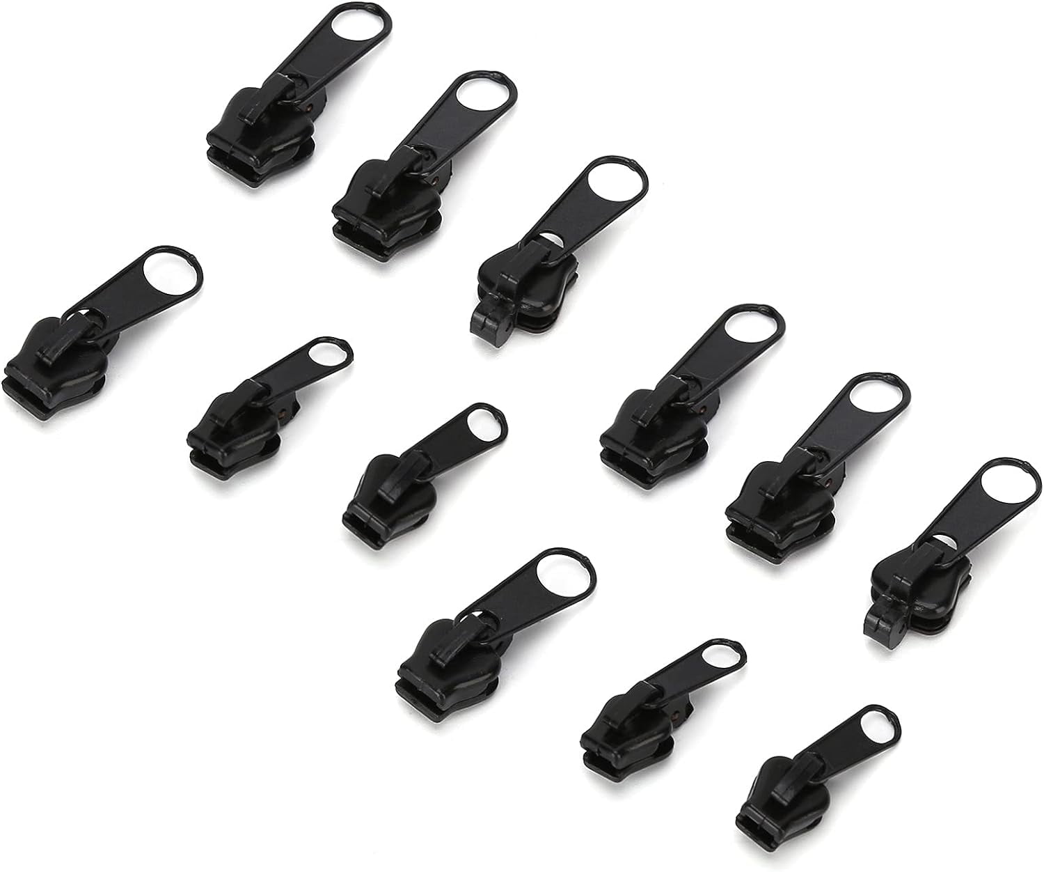 12Pcs Black Fix Zip Puller,Zip Slider Repair Kit,Zipper Set,Fix Zipper ...
