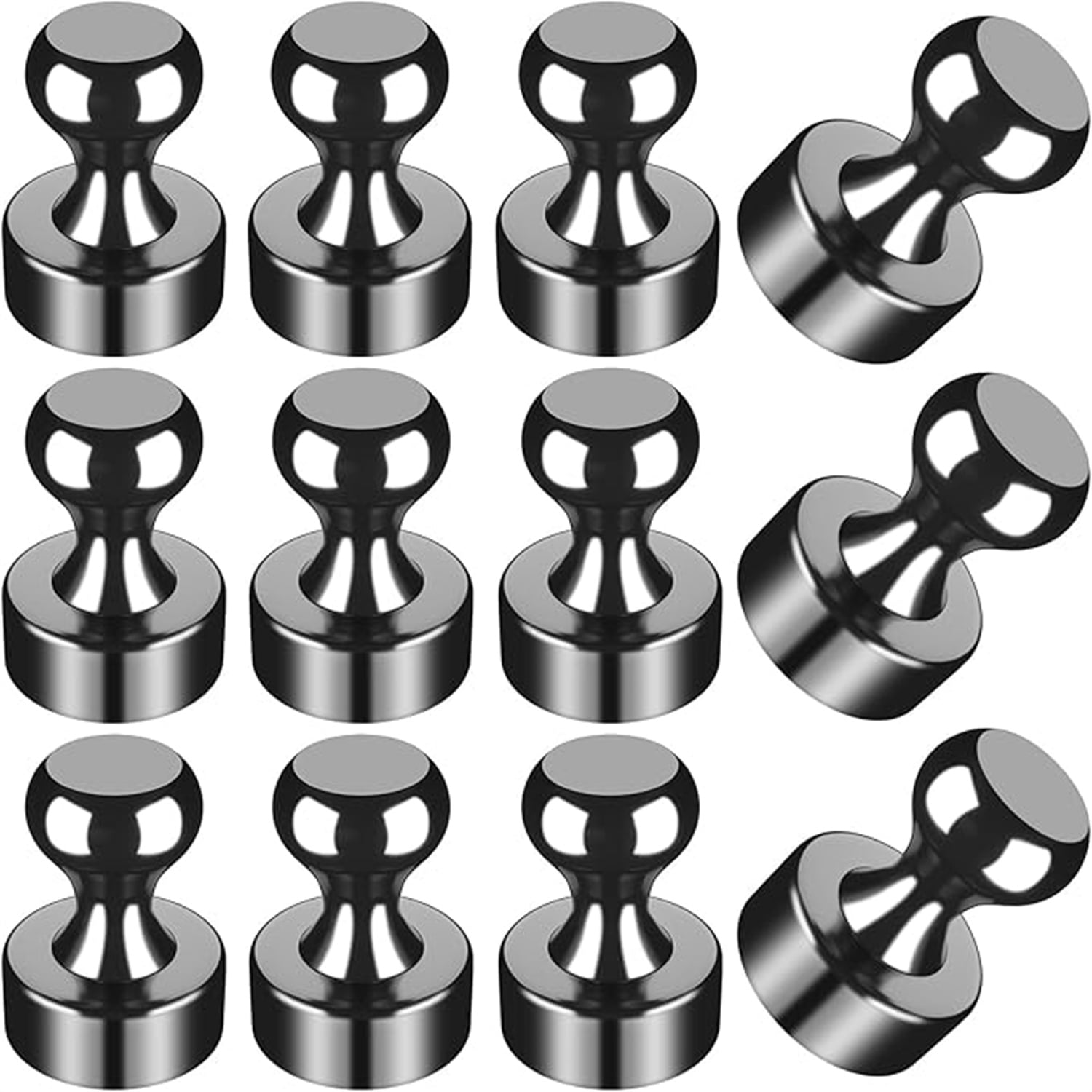12Pcs Black Fridge Magnet Refrigerator Magnets, Whiteboard Magnets ...