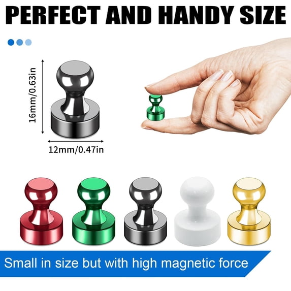 12Pcs Black Fridge Magnets, Small and Strong Magnets for Whiteboard ...