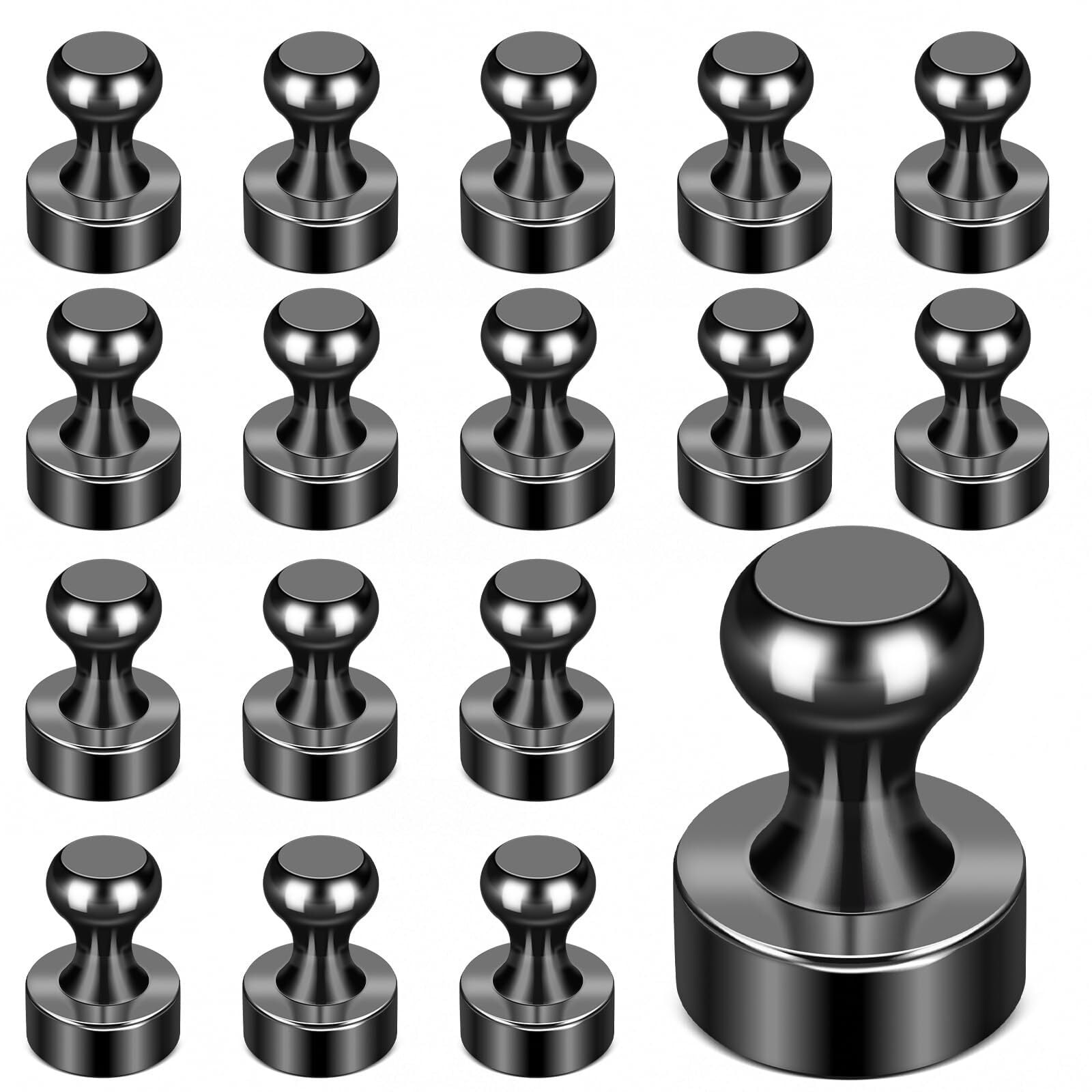 12Pcs Black Fridge Magnets, Small and Strong Magnets for Whiteboard ...