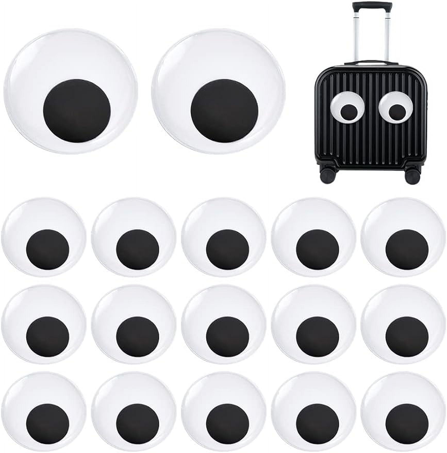 12Pcs Black & White Wiggle Googly Eyes Cabochons with Label Paster on Back DIY Scrapbooking ...