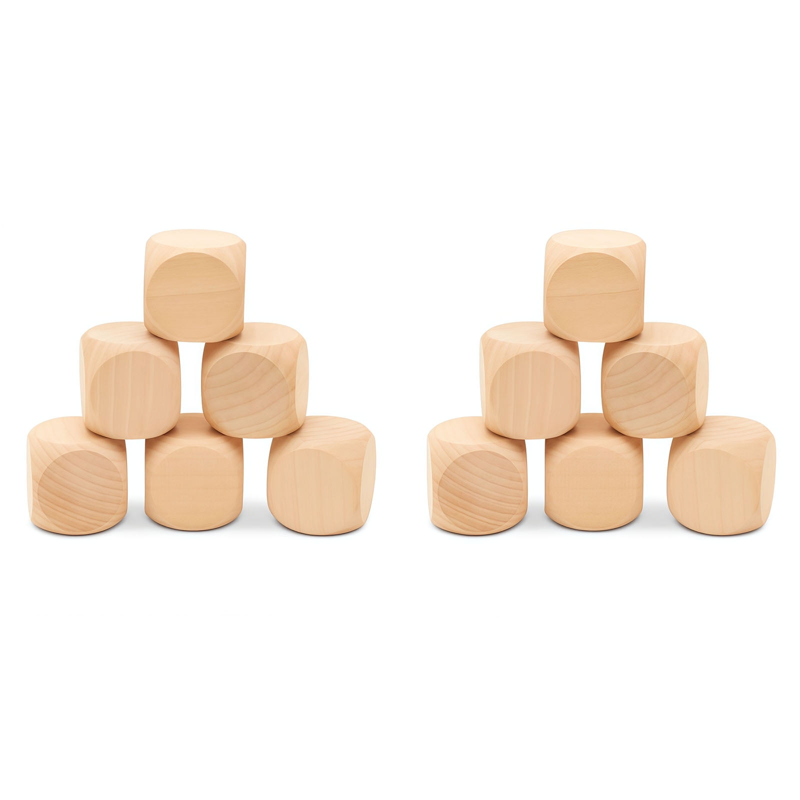 12Pcs Blank Wooden Dice 6 Sided Blank Dice Unfinished Wood Cubes with ...