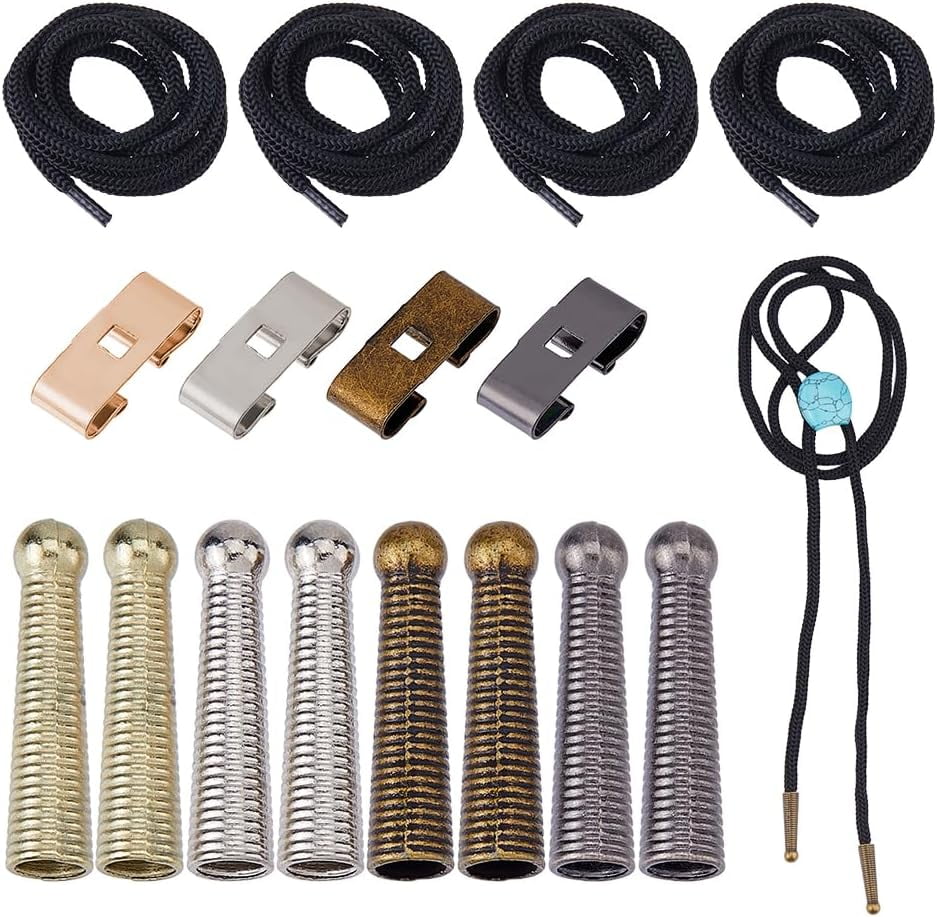 12Pcs Bolo Tie Making Kit Including 4 Strands Round Nylon Cords Bolo ...