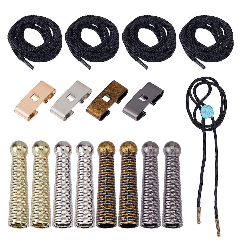 12Pcs Bolo Tie Making Kit Including 4 Strands Round Nylon Cords Bolo ...