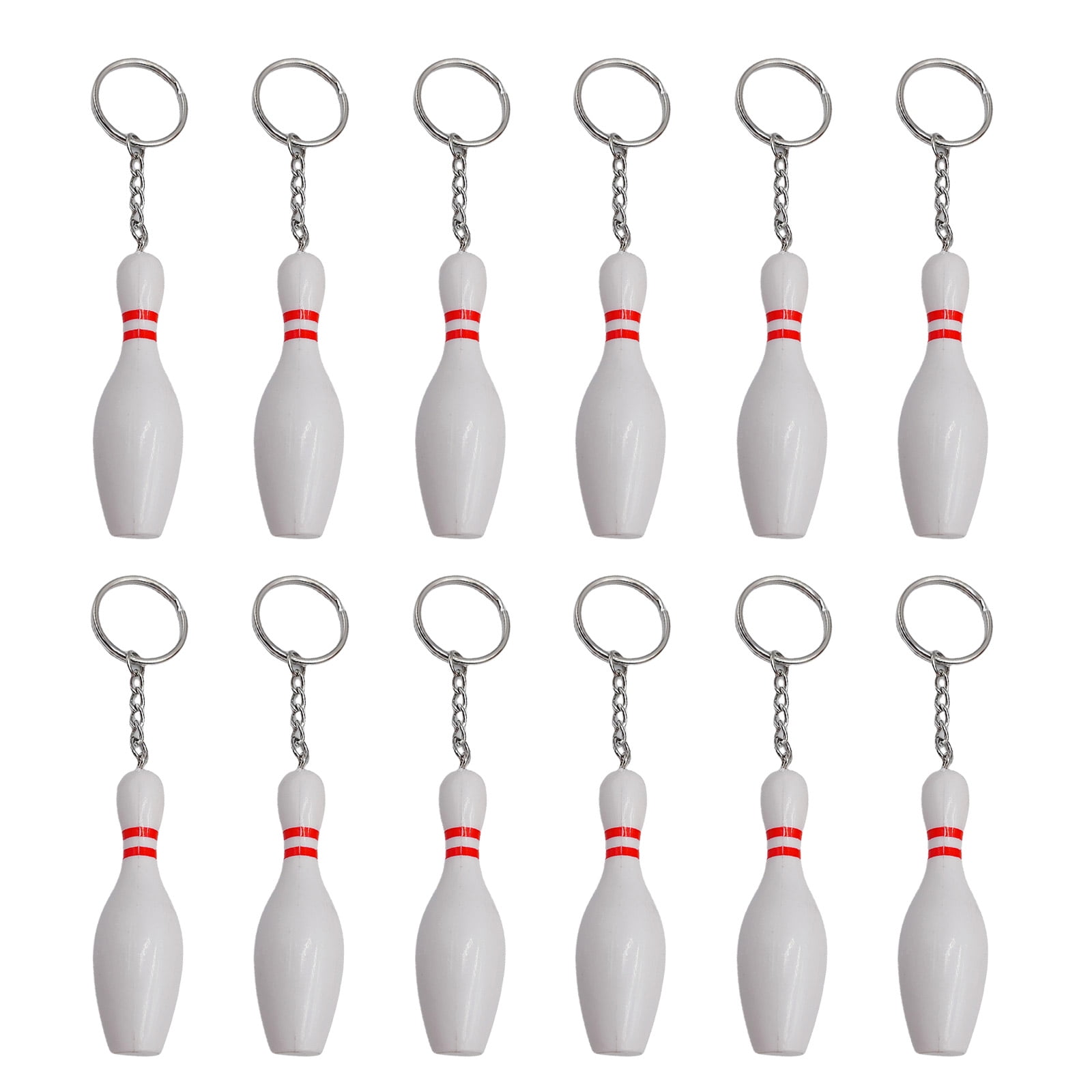 12Pcs Bowling Pendant Keychain Bowling Keyring Key Holder with Bowling ...