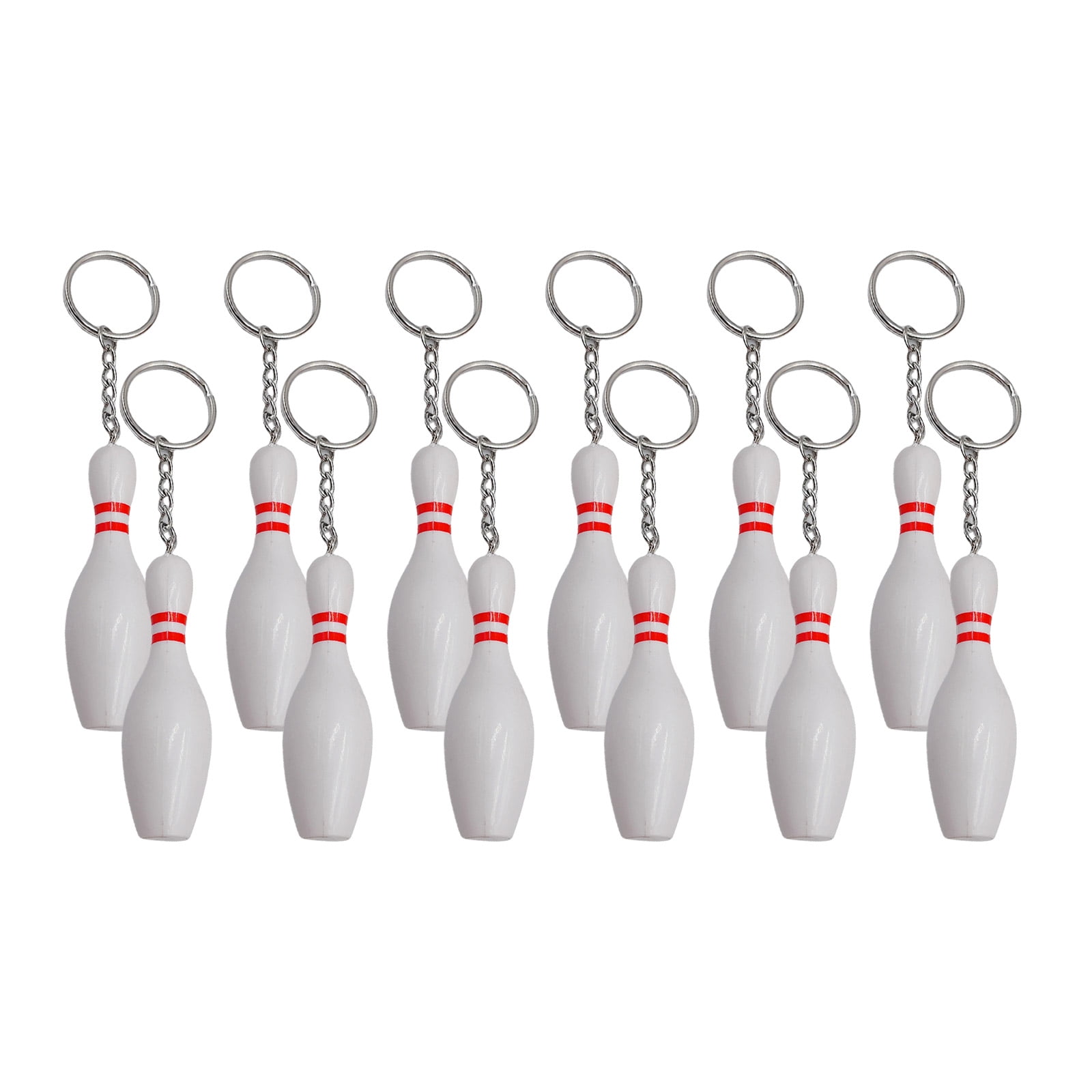 12Pcs Bowling Pin Keyring Bowling Key Holder Backpack Purse Charm ...