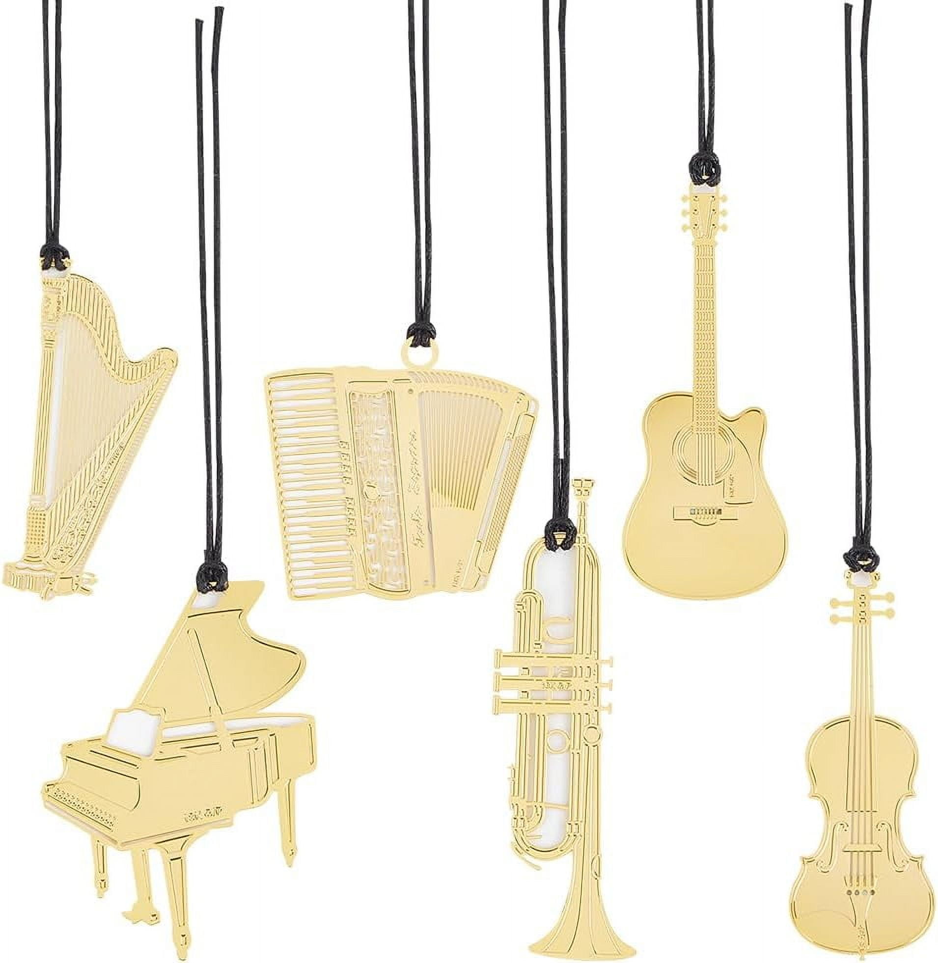 12Pcs Brass Bookmarks Musical Instrument Page Clips Book Marks Notebook ...