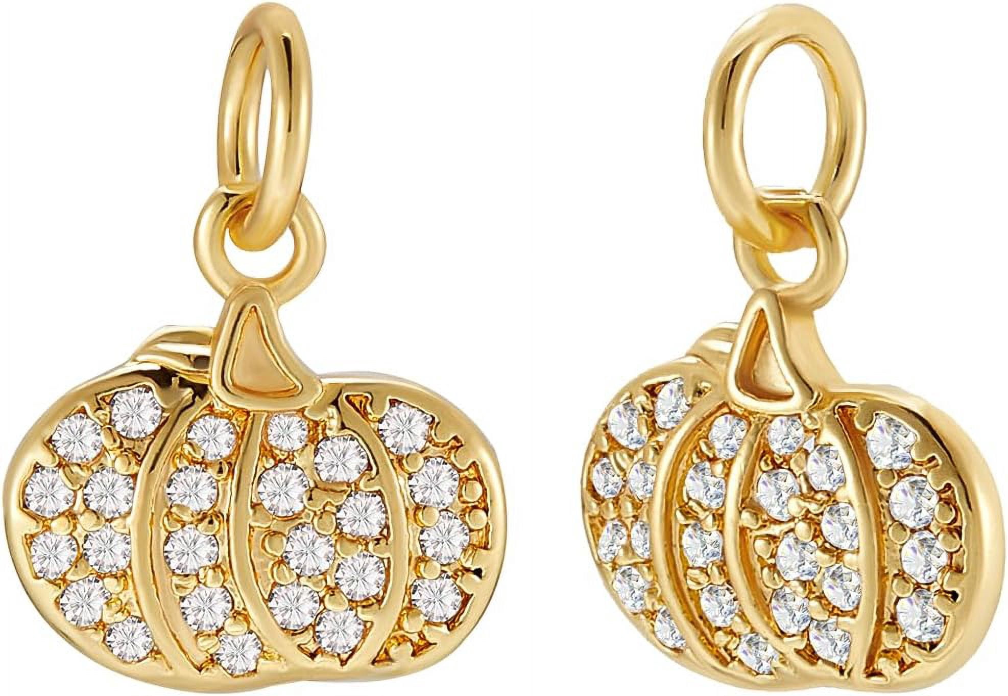 12Pcs Brass Micro Pave Clear Cubic Zirconia Charms with Jump Ring ...