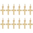 12Pcs Brass Pendants with Jump Ring Real 18K Gold Plated 15x8x1.5mm ...