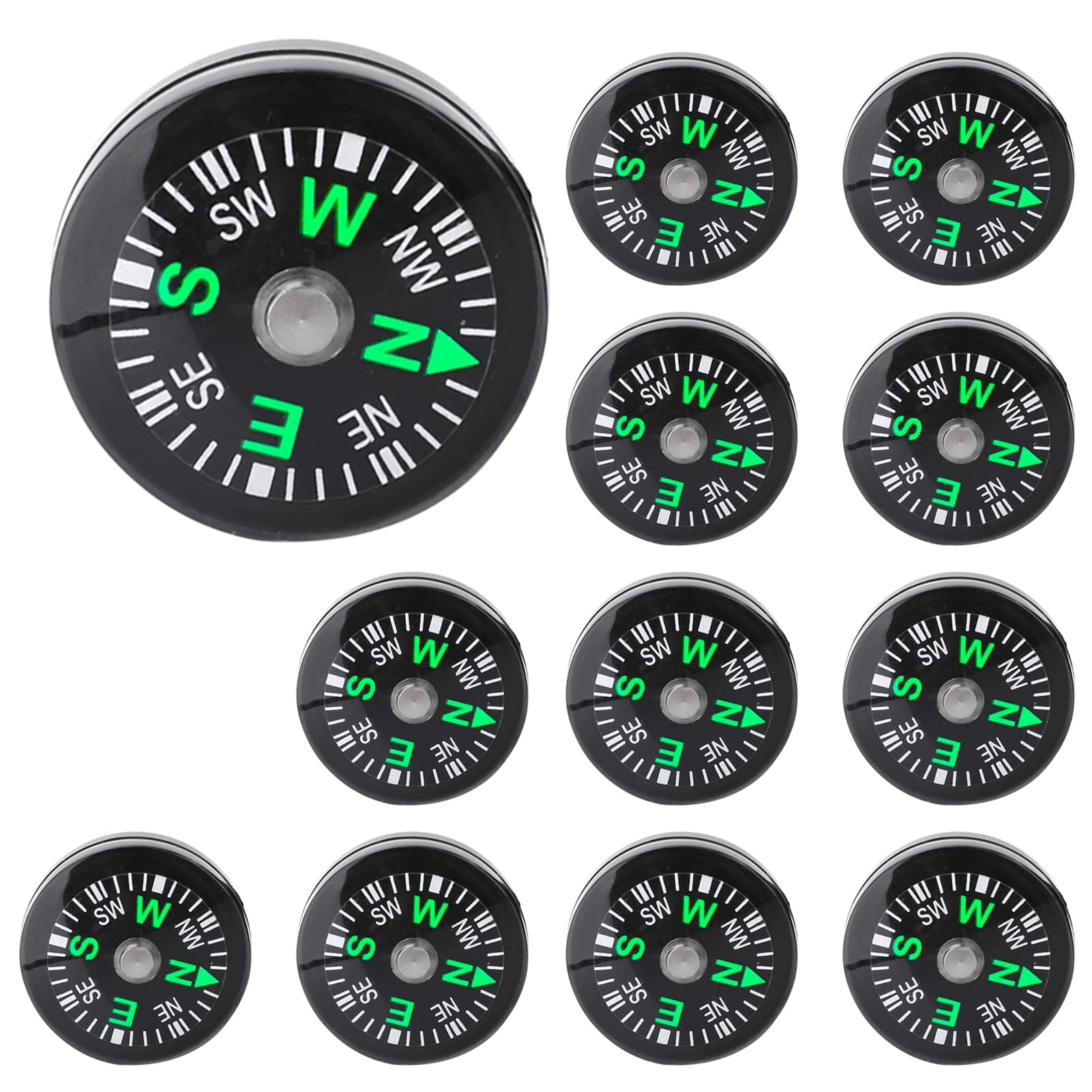 12Pcs Button Compass Mini Compass, 20mm Pocket Oil Filled Compass Kit ...