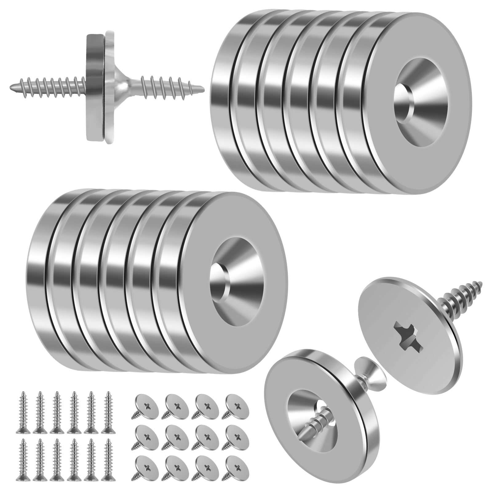 12Pcs Cabinet Door Magnetic Closure Metal Magnetic Door Catch Concealed ...