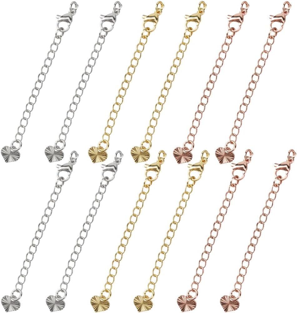12Pcs Cable Chain Extenders Brass Chain Extension for Necklace ...