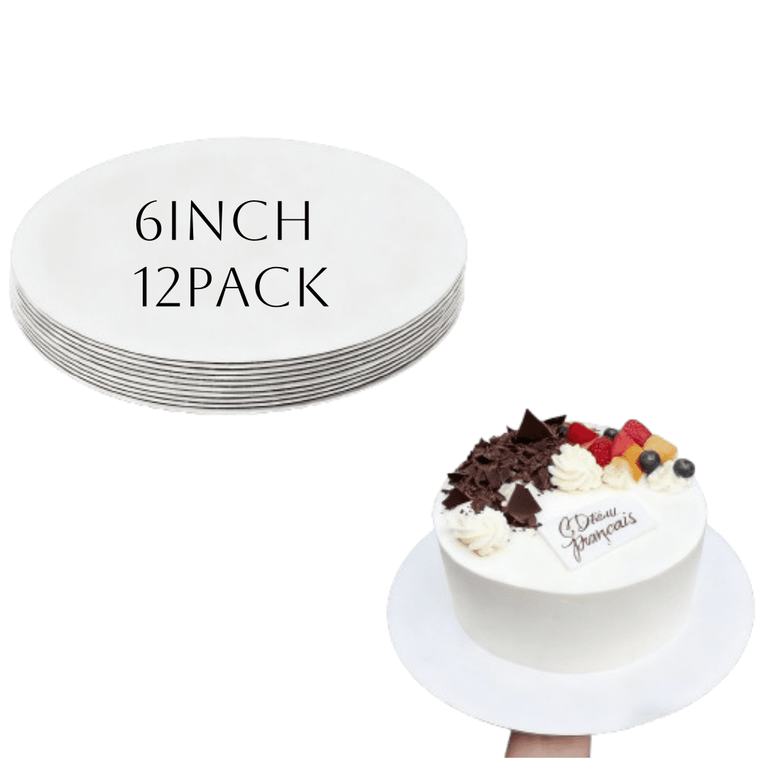 12Pcs Cake Boards, 6inch Round Disposable Corrugated White Cake ...