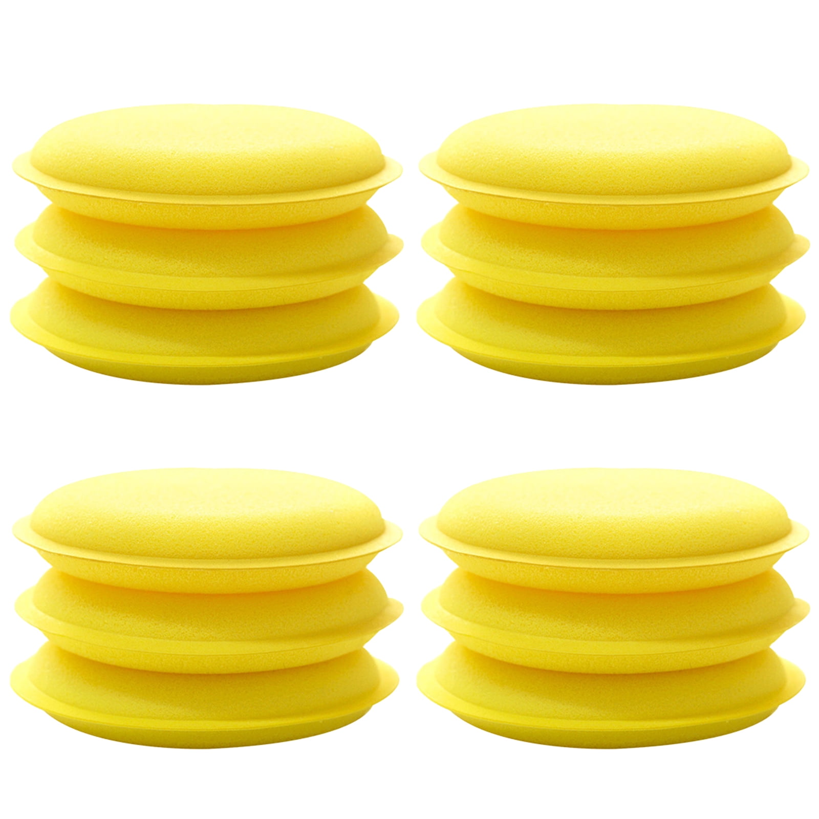 12Pcs Car Round Waxing Polish Wax Foam Sponge Applicator Pads 10cm ...