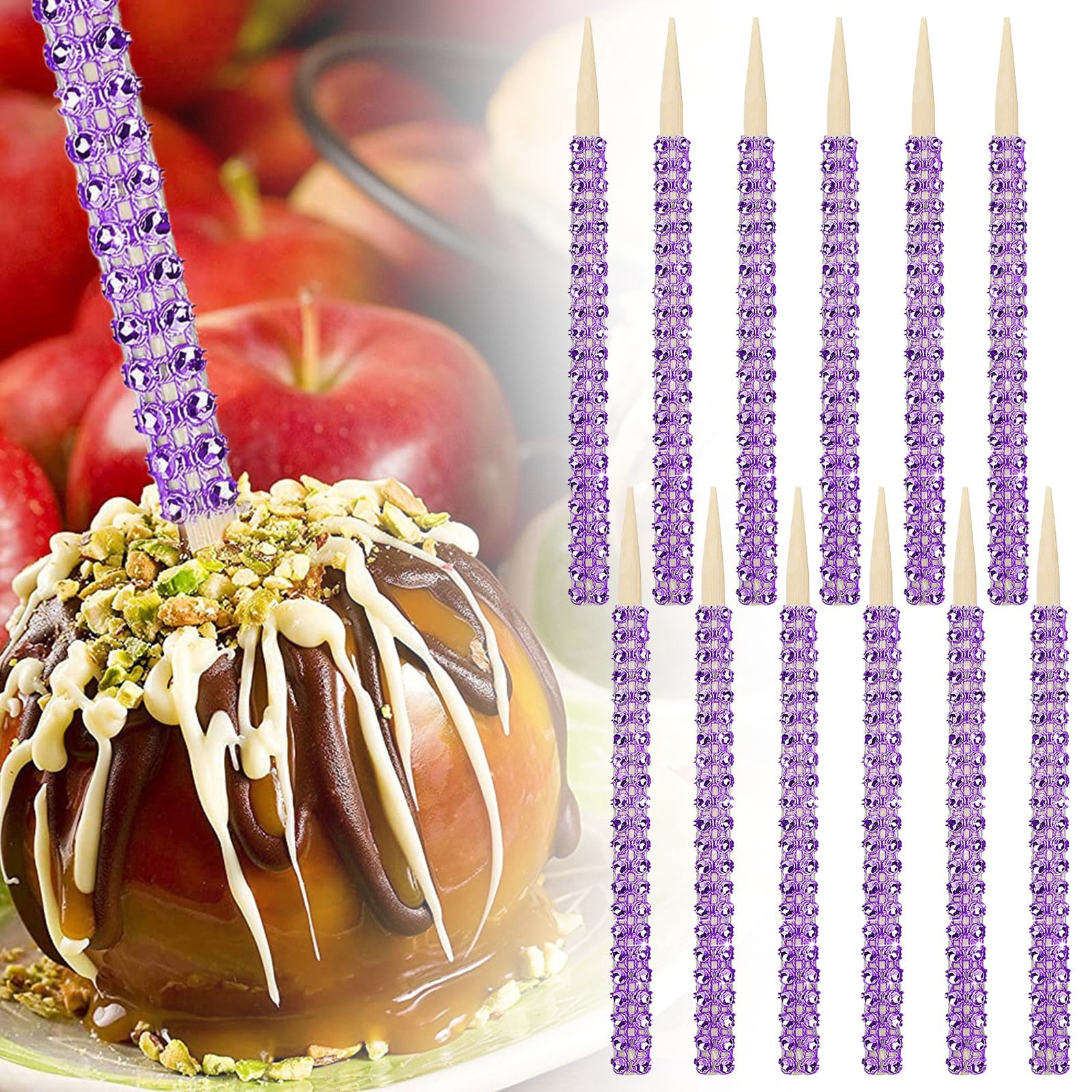 12Pcs Caramel Sticks Mesh Wrapped Skewers for Glitter Candy Christmas ...