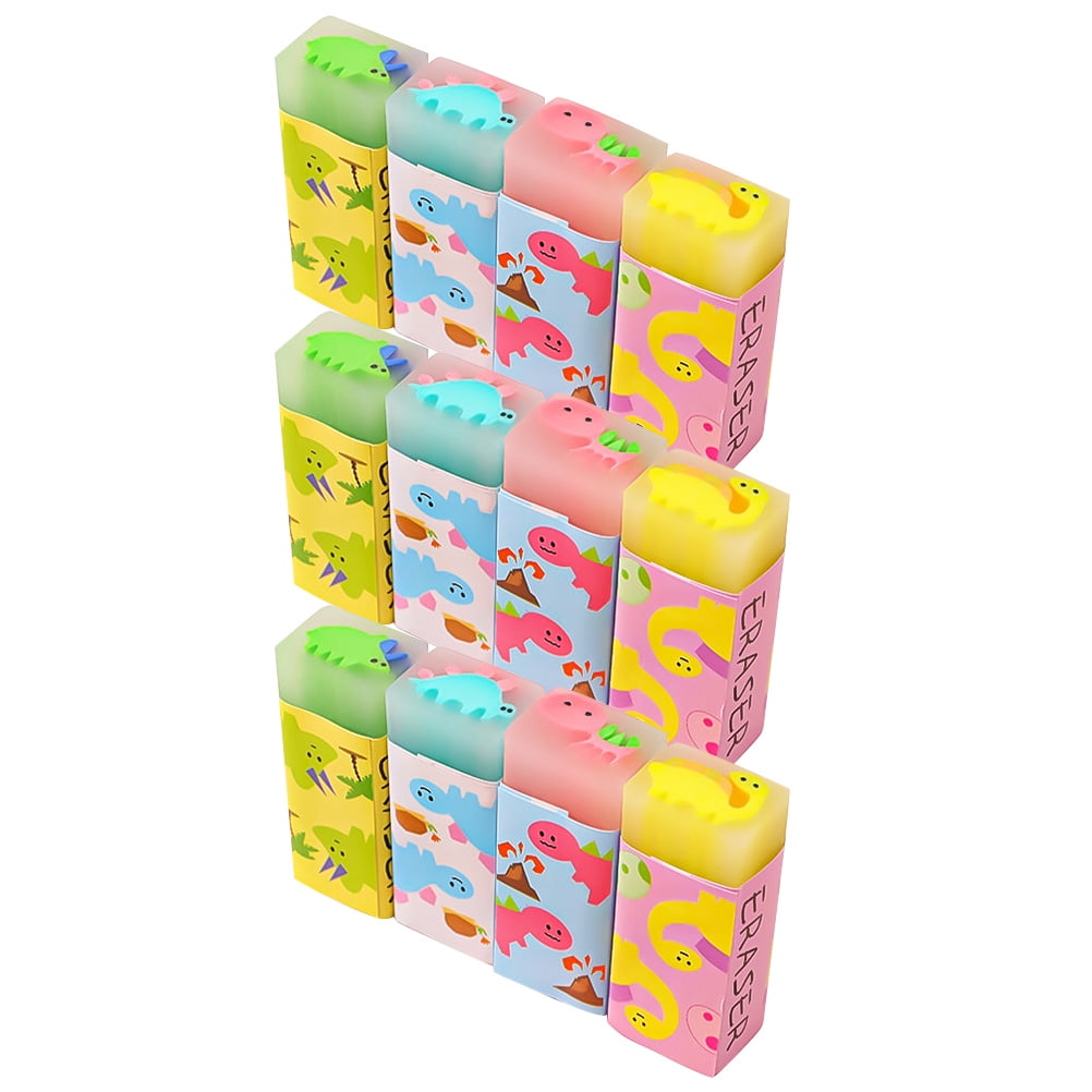 12Pcs Cartoon Dinosaurs Erasers Erasers Kids Erasers Sketching Erasers ...
