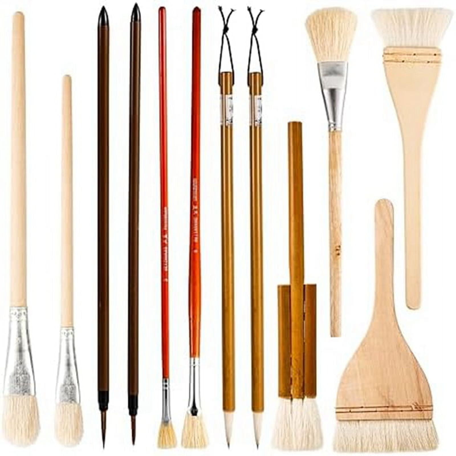12Pcs Ceramic Glaze Brush Set, Pottery Glaze Brushes for Watercolor ...