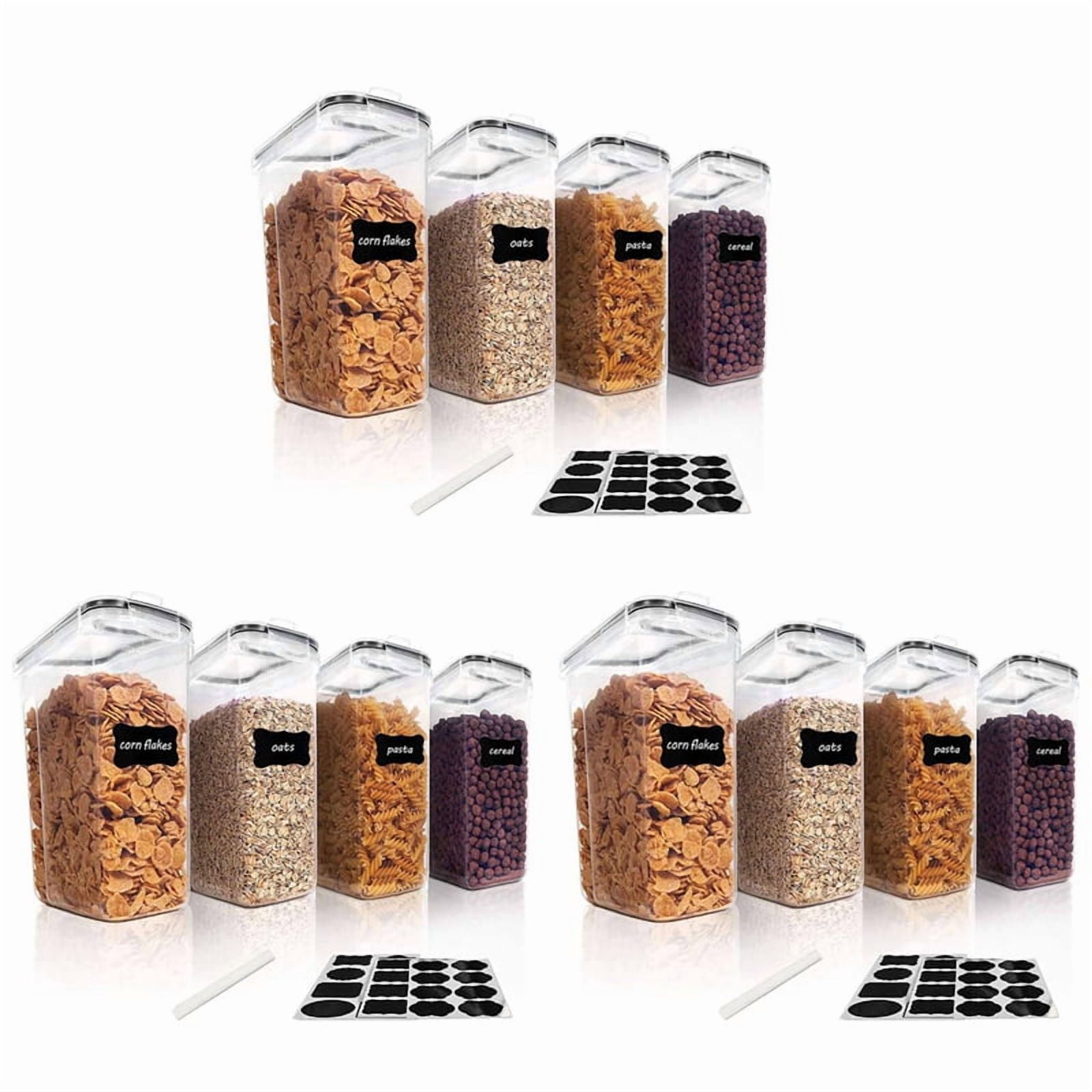 12Pcs Cereal Storage Container Set, PP Airtight Food Storage Containers ...