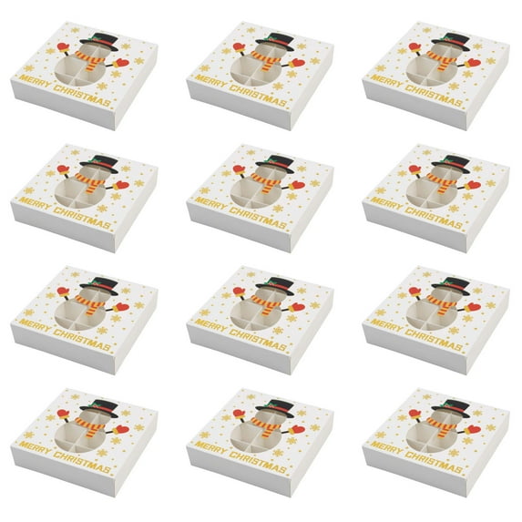12Pcs Christmas Chocolate Box 12 Slot Treat Boxes Candy Box Recyclable ...