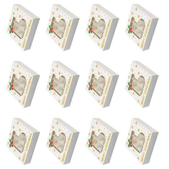 12Pcs Christmas Chocolate Gift Box 12 Slot Paper Packaging Box Cookie ...