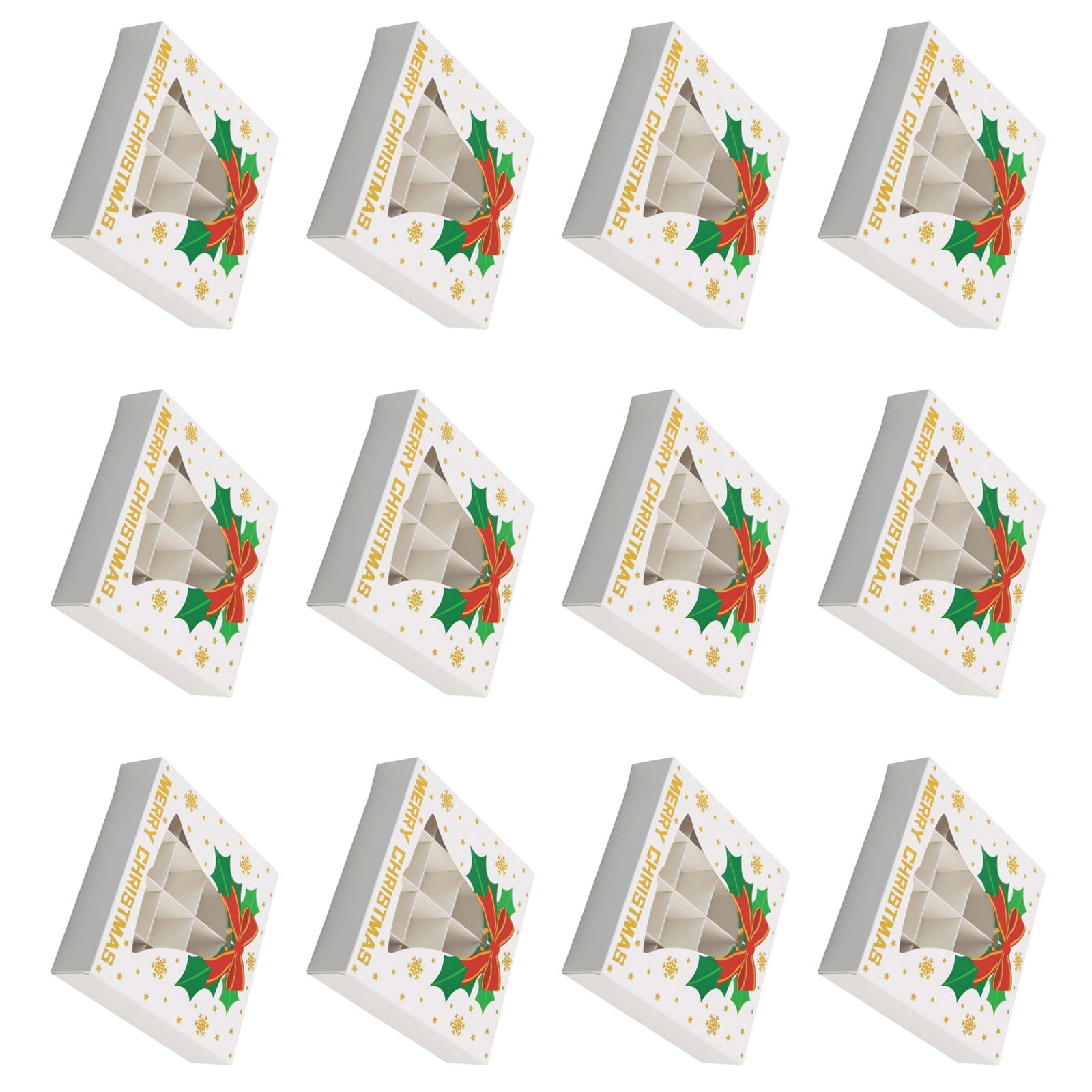 12Pcs Christmas Chocolate Gift Box 12 Slot Paper Packaging Box Cookie ...