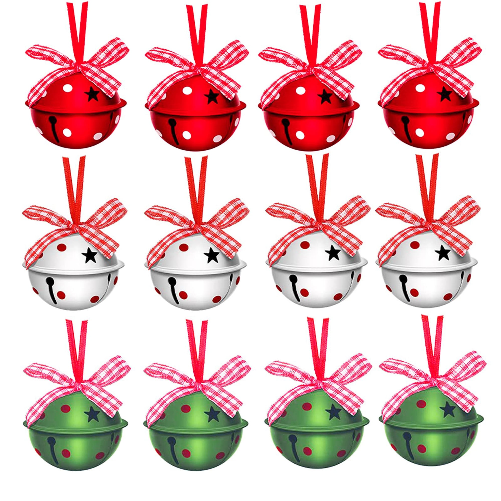 12Pcs Christmas Jingle Bells Craft Bells Christmas Bells Ornaments with ...