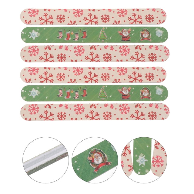 12Pcs Christmas Nail Files Double Sided Nail File and Buffers Emery ...