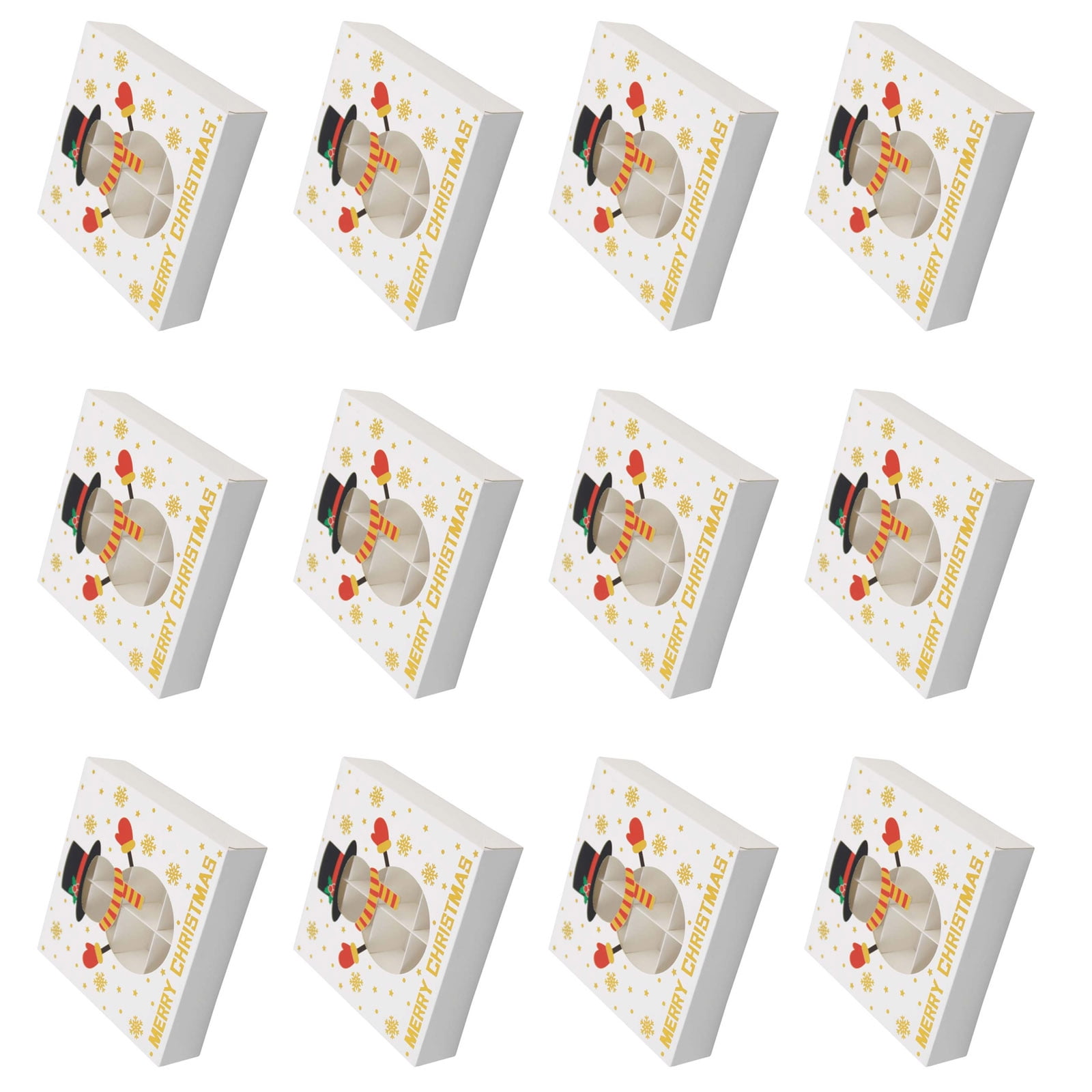 12Pcs Christmas Treat Boxes 12 Slot Chocolate Gift Box Cookie Candy Box ...