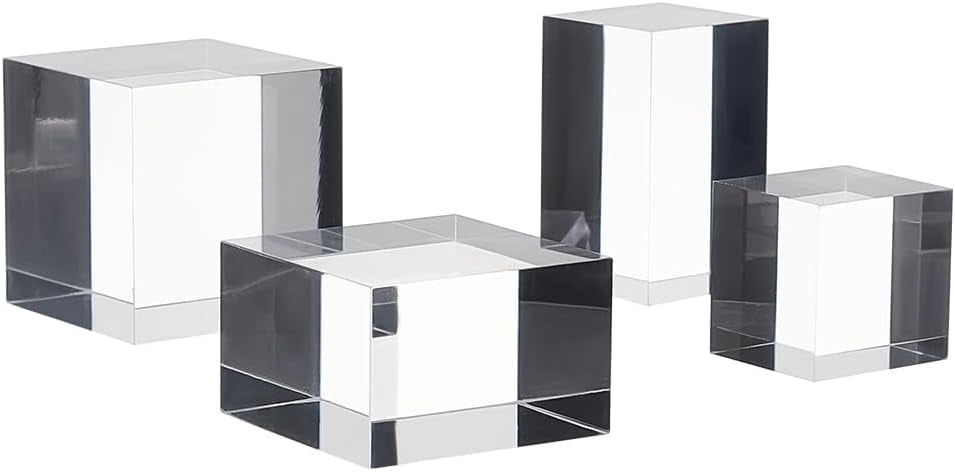 12Pcs Clear Acrylic Cube Acrylic Jewelry Display Bases Clear Polished ...