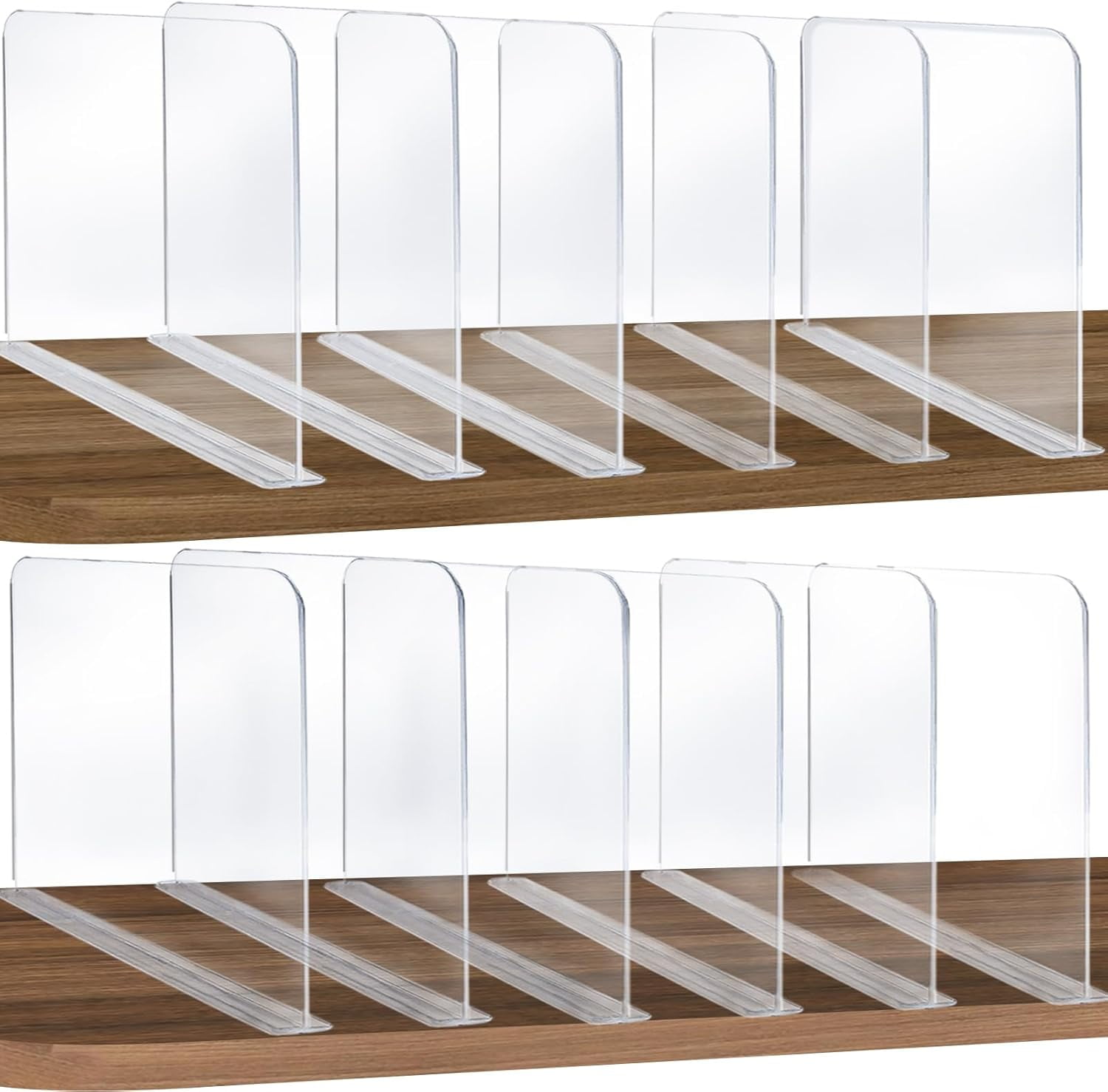 12Pcs Clear Acrylic Shelf Dividers, Closet Organizer Fit for Any ...