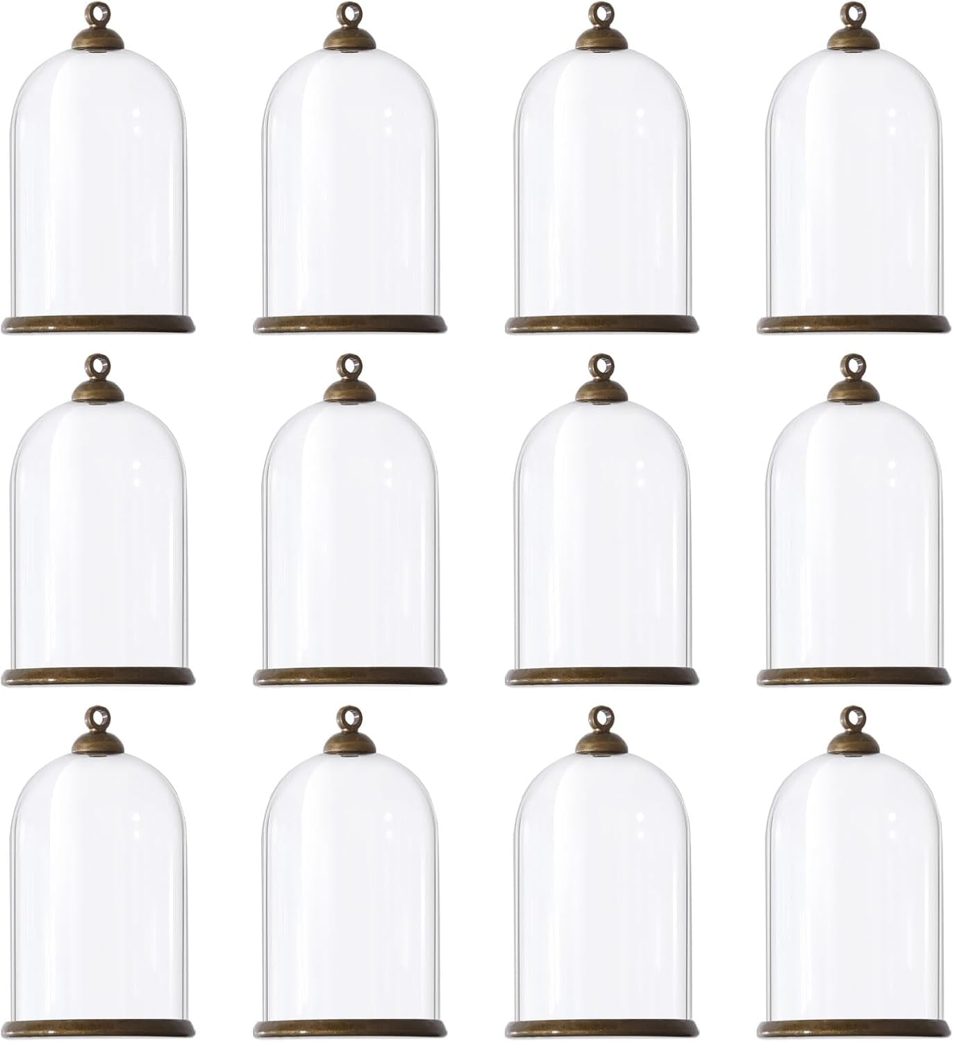 12Pcs Clear Glass globe Charm DIY Pendant Kits with Brass Tray Settings ...