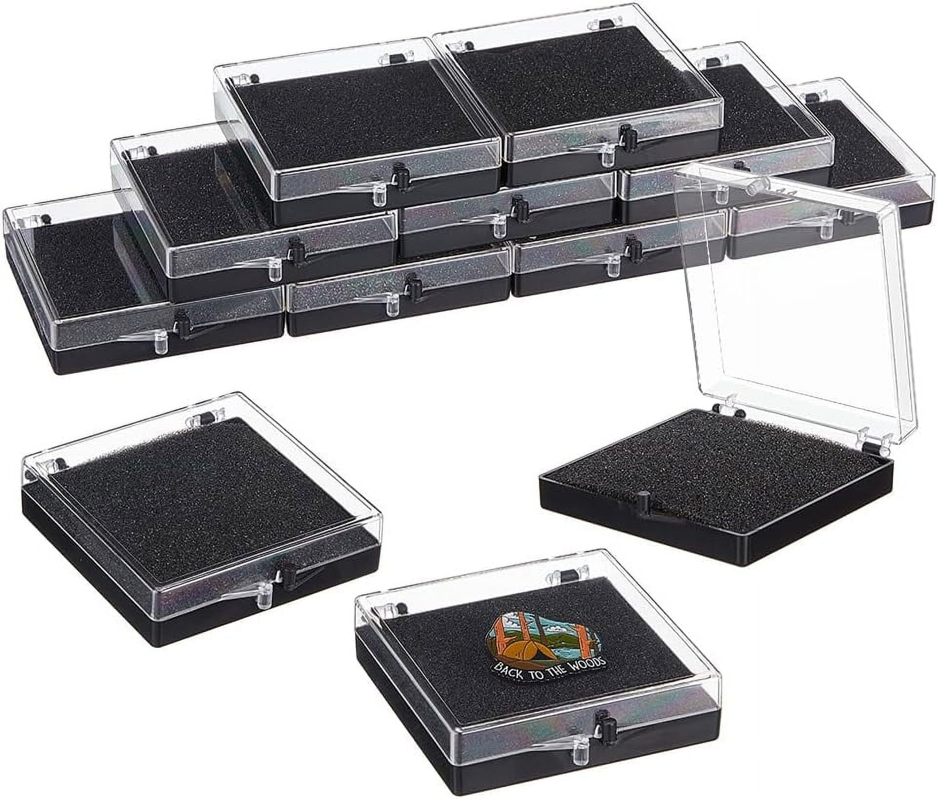 12Pcs Clear Plastic Gift Box For Pin 3x2.7x0.7 inch Black Presentation ...