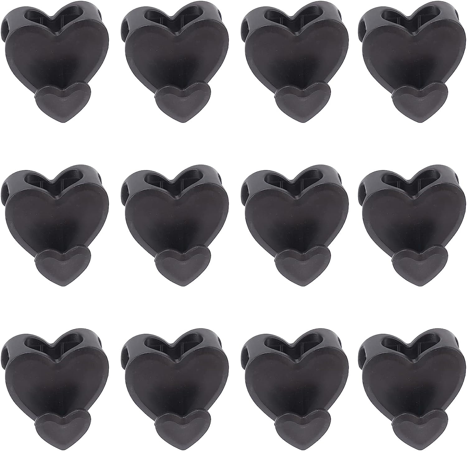 12Pcs Clothes Hanger Connector Hooks, Mini Hanger Hooks,Black Heart ...