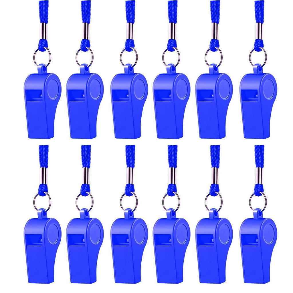 12Pcs Coaches Whistles with Lanyard Sports Whistle Loud Crisp Sound ...