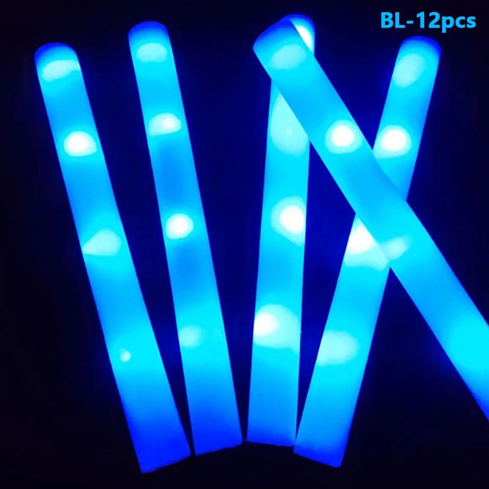 12Pcs Colorful LED Glow Sticks RGB LED Glow Foam Stick Cheer Tube Dark ...