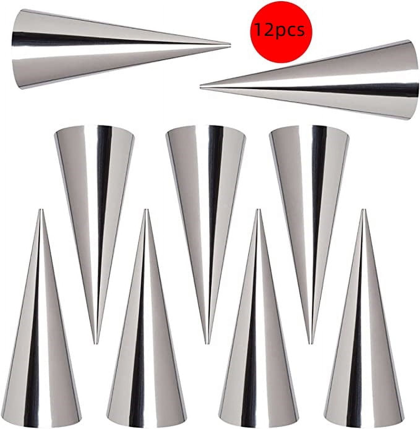 12Pcs Cream Horn Molds,Stainless Steel Cone Tubular Shaped Mold for ...
