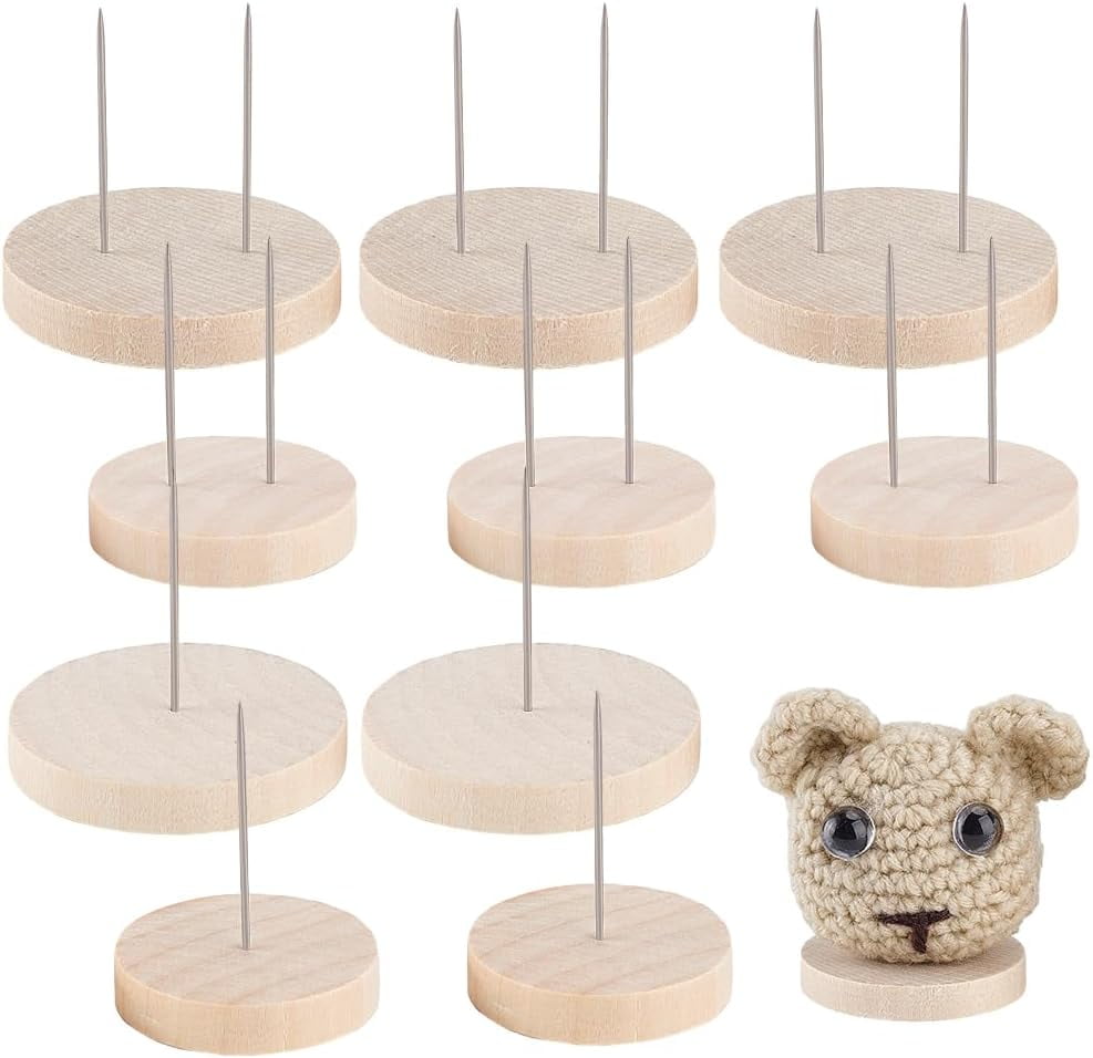 12Pcs Crochet Stand 4 Styles Wooden Knitted Display Stand Holder with ...