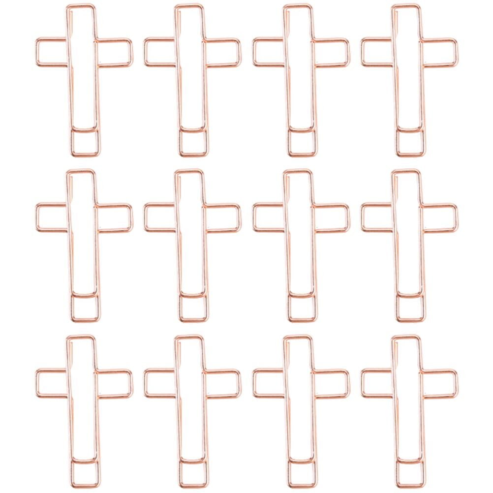 12Pcs Cross Paper Clips Metal Bookmark Clips Bible Paper Clips Memo ...