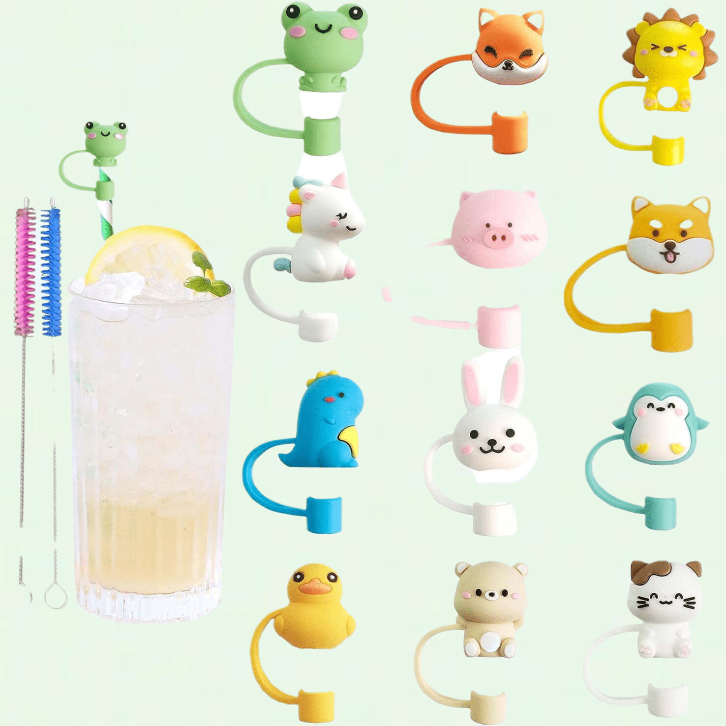 Stanley 12Pcs Silicone Straw Topper Caps, Reusable, Dust-Proof Covers ...