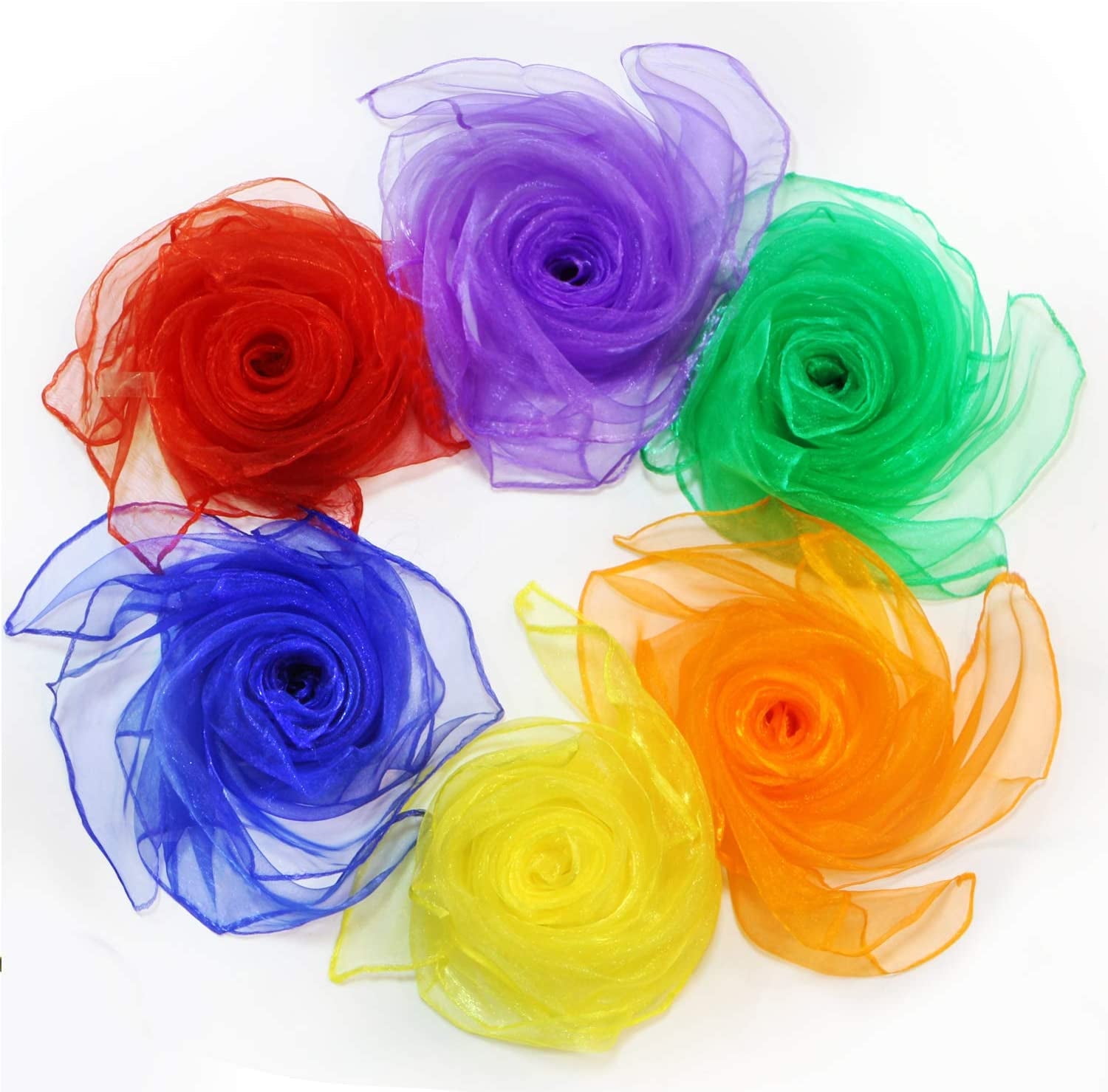 Kids Colorful 12 Pcs Dance & Juggling Scarves - Silk Square Performance ...