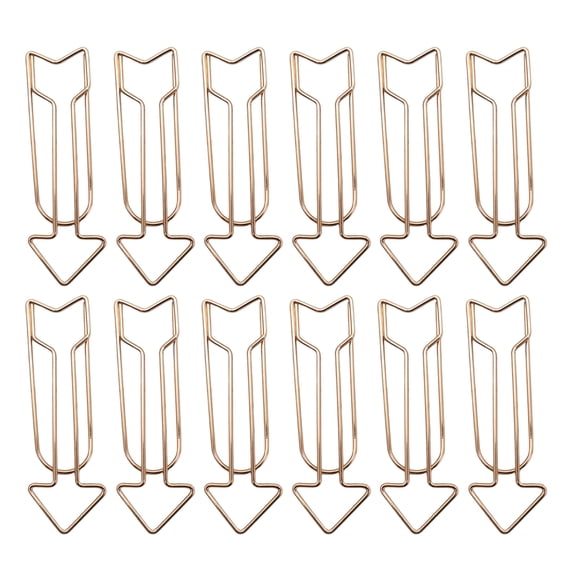 12Pcs Decorative Metal Paper Clip 40x12mm File Organiser Clip Bookmarks ...