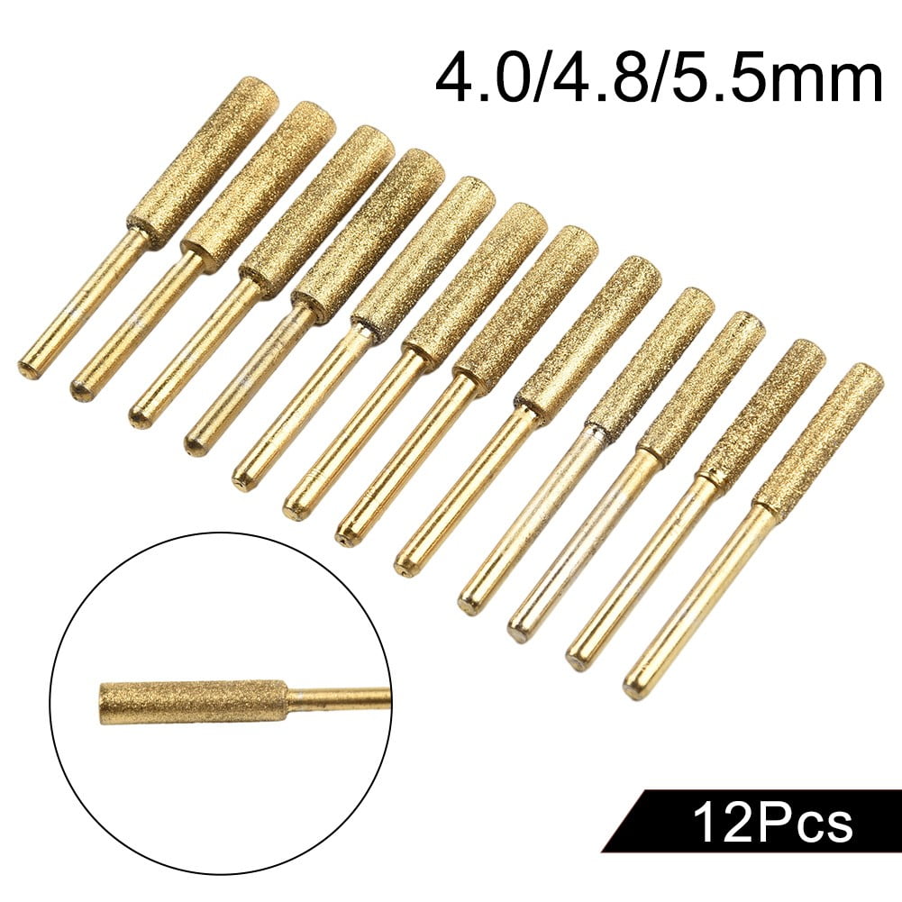 12Pcs Diamond Chainsaw Sharpener, High Hardness Titanium Plated Burr ...