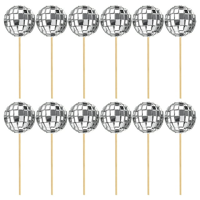 12Pcs Disco Ball Cake Pick Decorative Disco Ball Decoration Cake ...