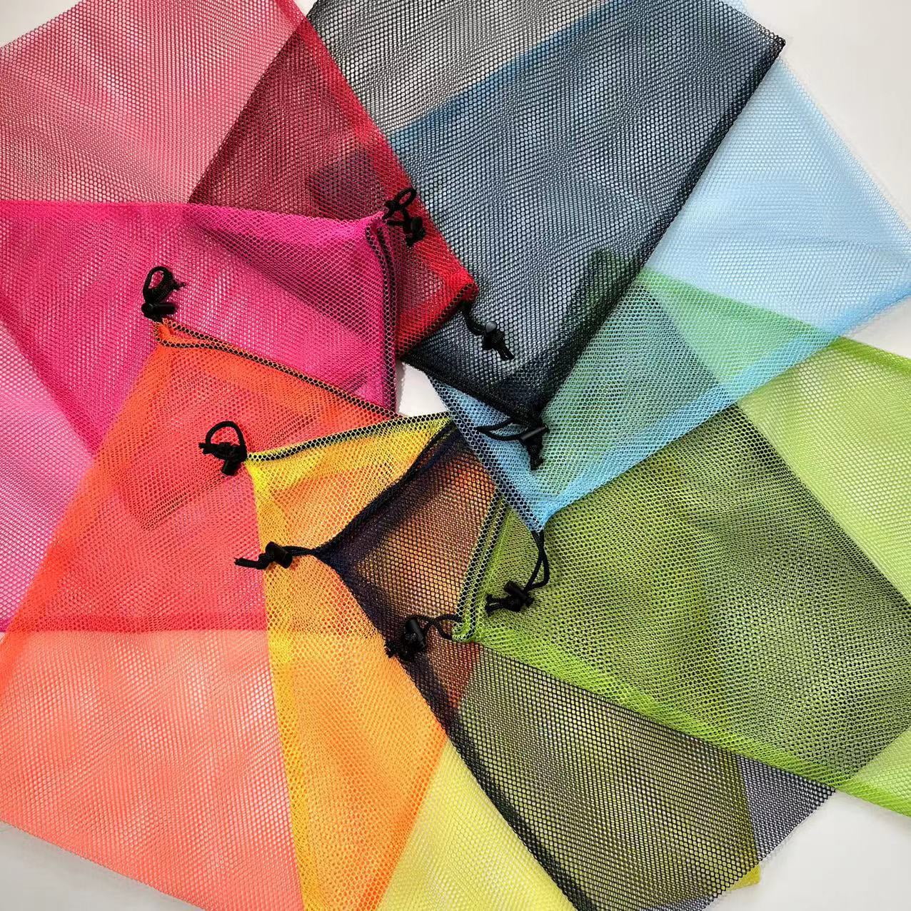 12Pcs Drawstring Mesh Bags Large Capacity Storage Bags Mesh Drawstring ...
