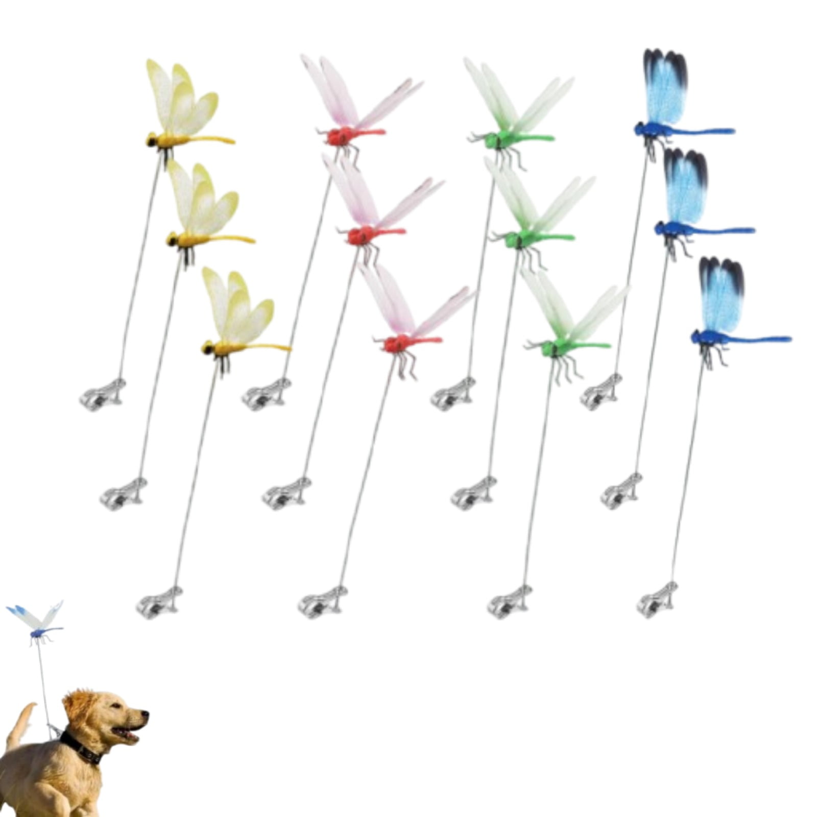 12Pcs Fake Dragonfly Rod Clips Black Dragon Fly Hat Clip Artificial ...