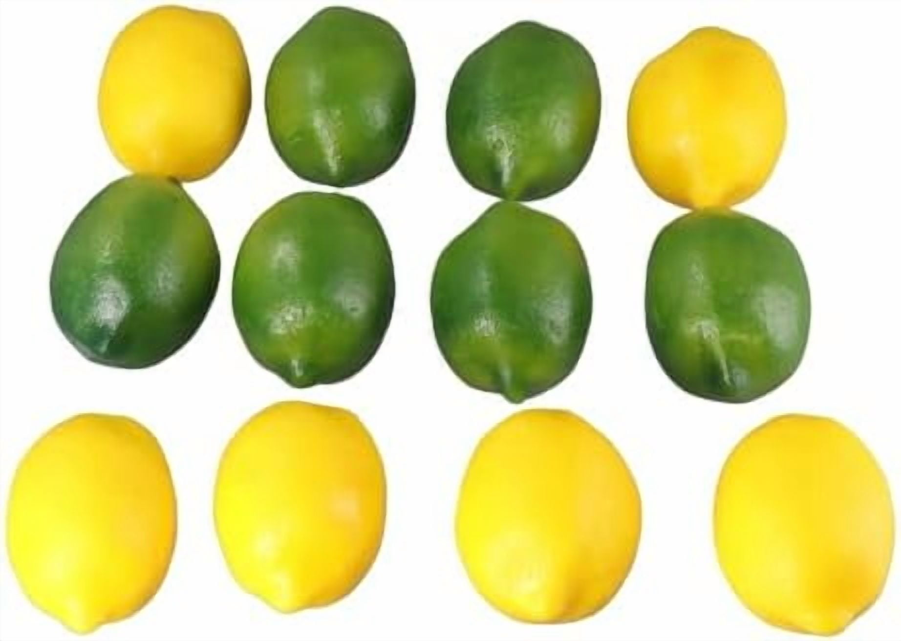 12Pcs Faux Yellow Green Lemons Artificial Fruits Fake Lemons Lifelike ...