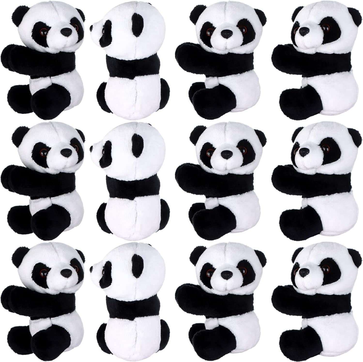 12Pcs Finger Panda Plush 4 inch Pandas Clips Curtain Holder Stand Note ...