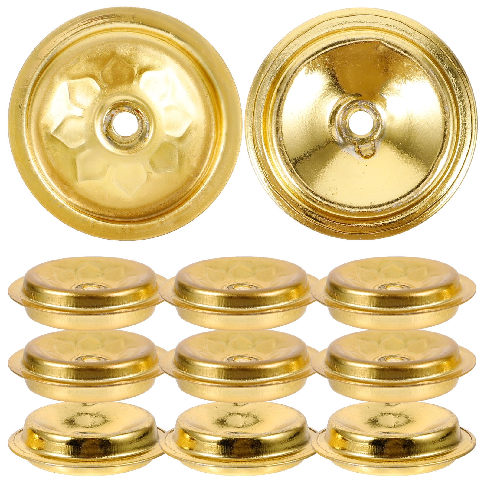 RENACLIPY 12Pack Golden Aluminum Floating Wick Holders Prevent Lamp ...