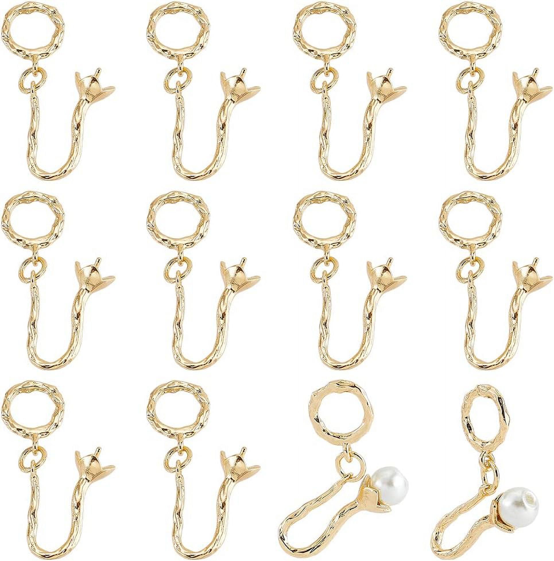 12Pcs Flower Cup Peg Bails Plated Gold Pendants Bail with 6.5mm Flower ...